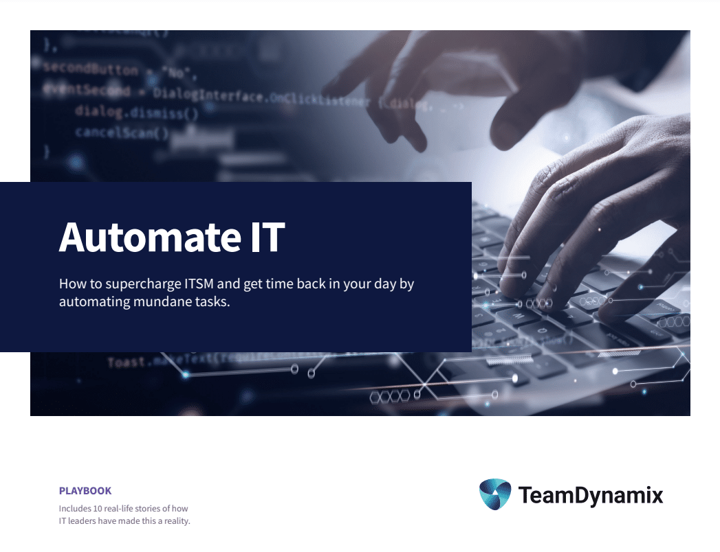Download Automate ITSM Playbook | TeamDynamix